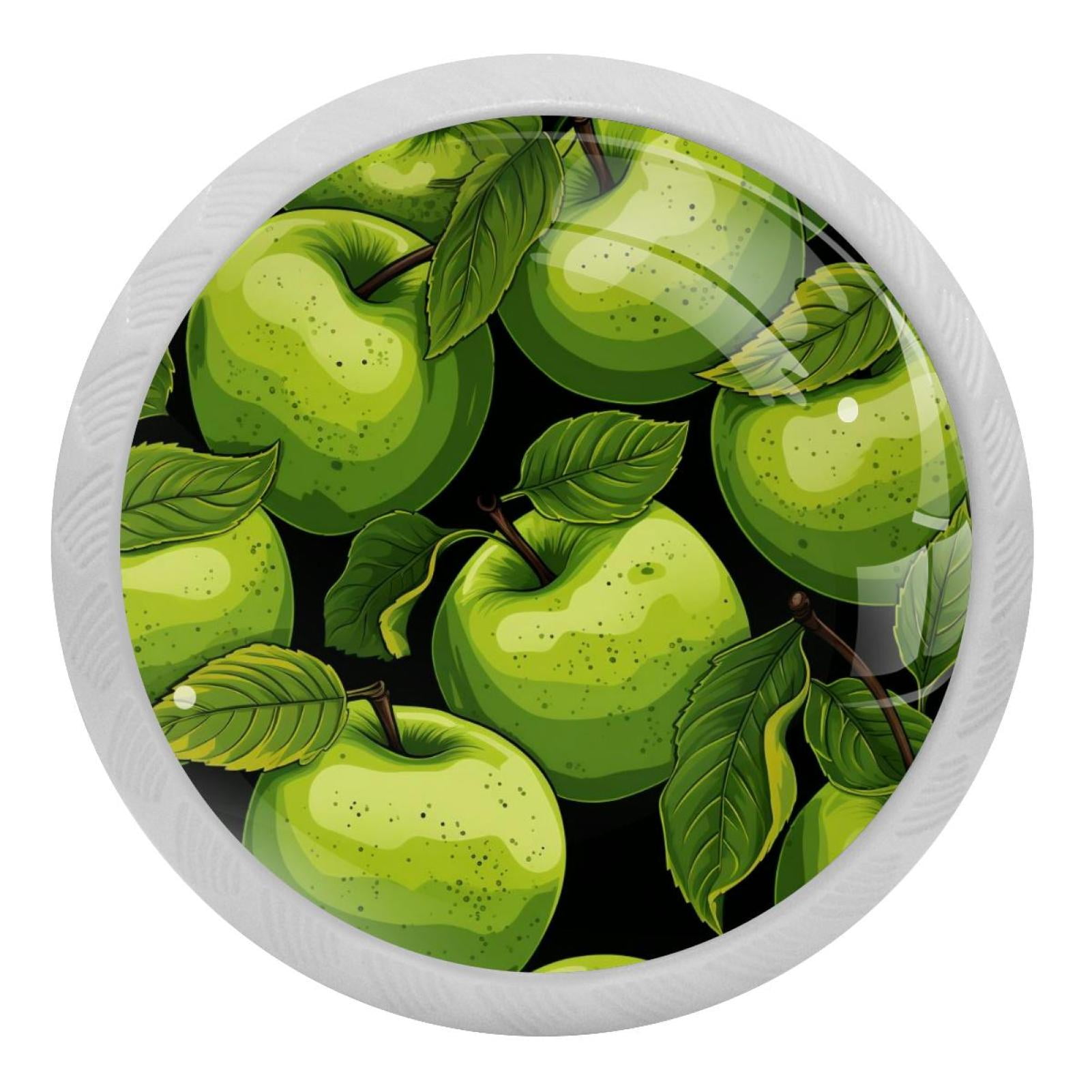 Apple Fruits Pattern 4PCS Cabinet Knobs Pulls Fluorescent Drawer Handle ...