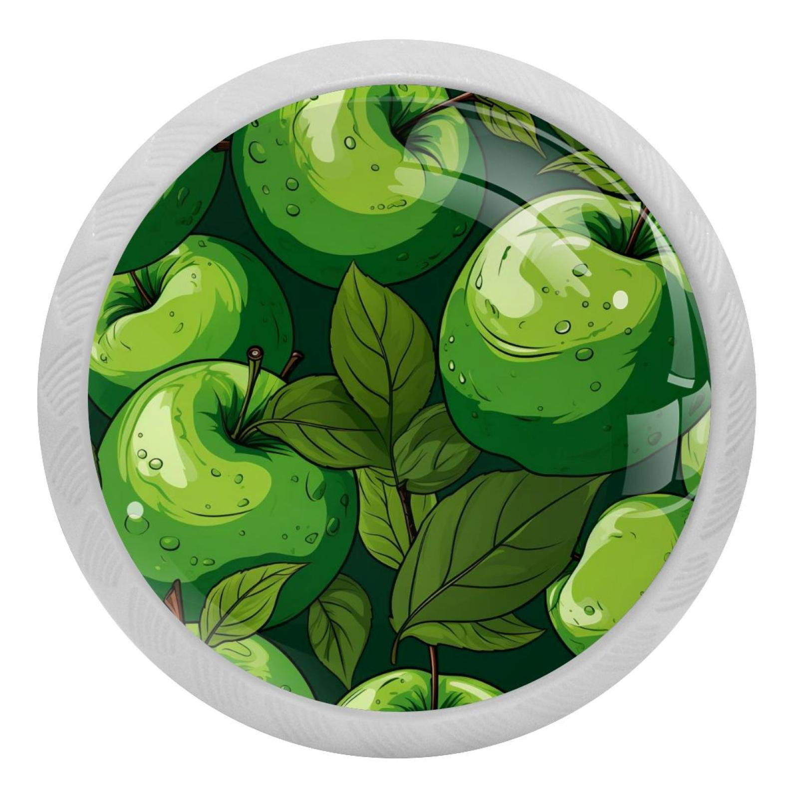 Apple Fruits Pattern 4PCS Cabinet Knobs Pulls Fluorescent Drawer Handle ...