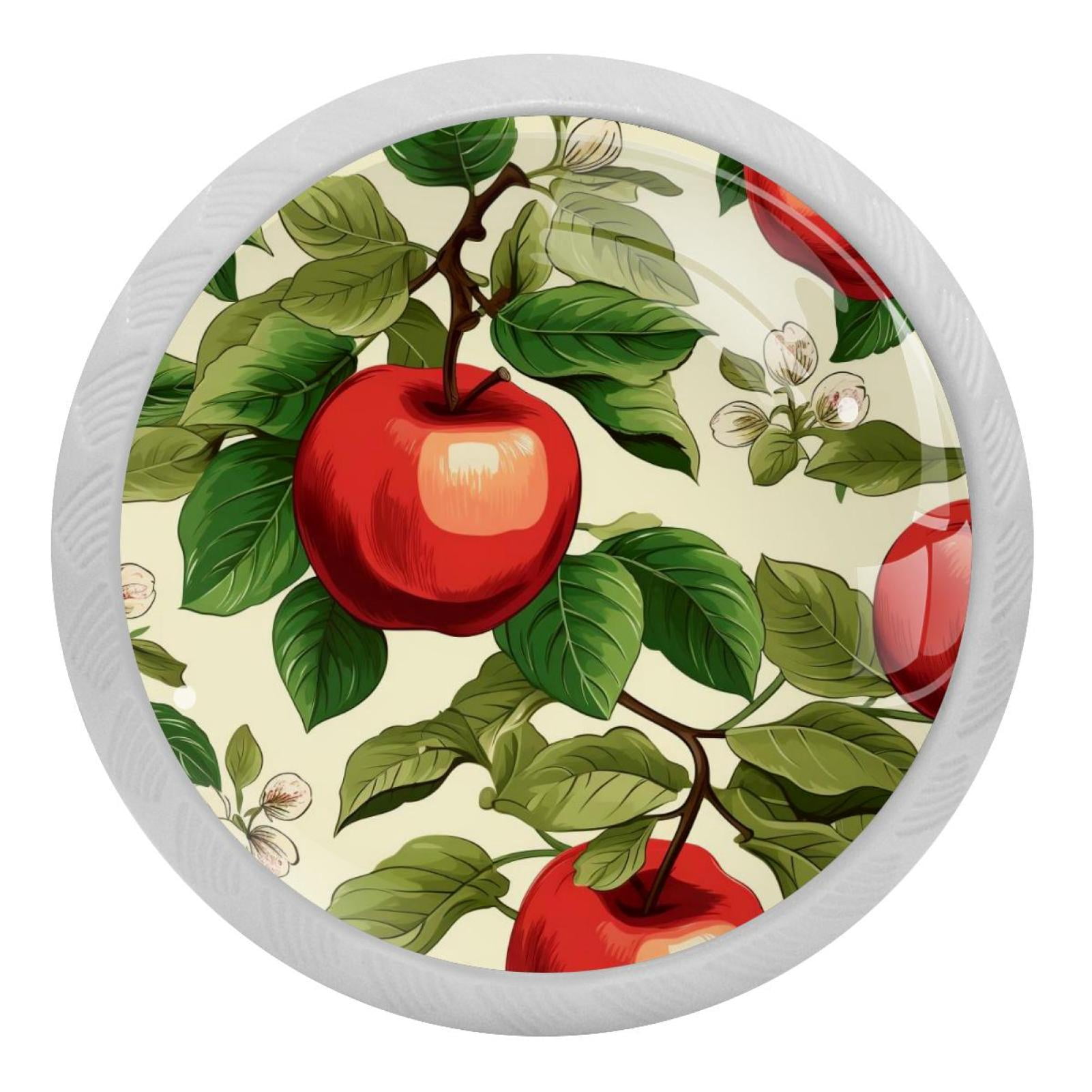 Apple Fruits Pattern 4PCS Cabinet Knobs Pulls Fluorescent Drawer Handle ...