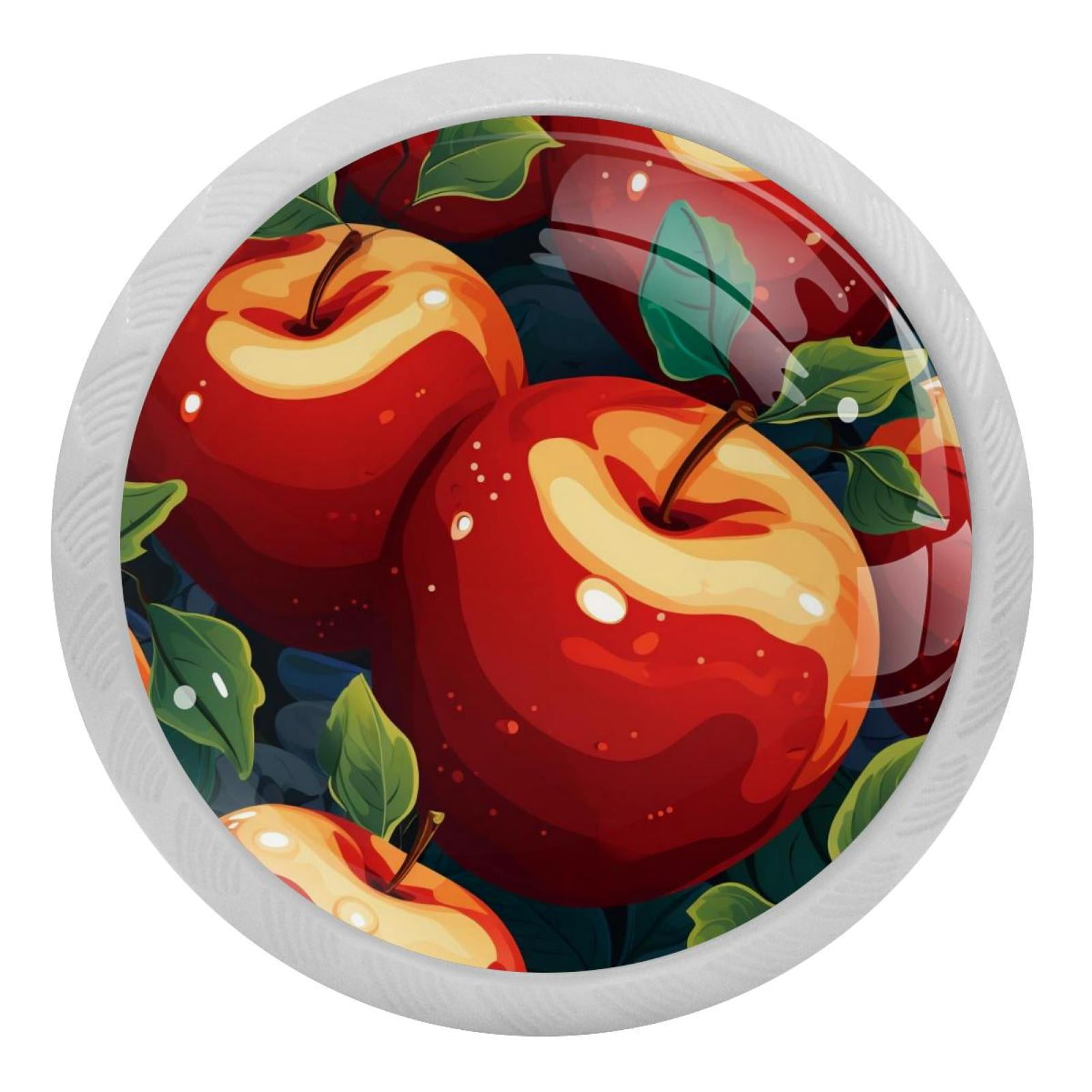 Apple Fruits Pattern 4PCS Cabinet Knobs Pulls Fluorescent Drawer Handle ...