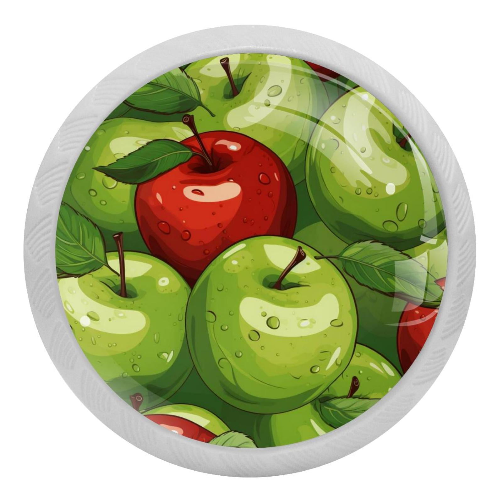Apple Fruits Pattern 4PCS Cabinet Knobs Pulls Fluorescent Drawer Handle ...
