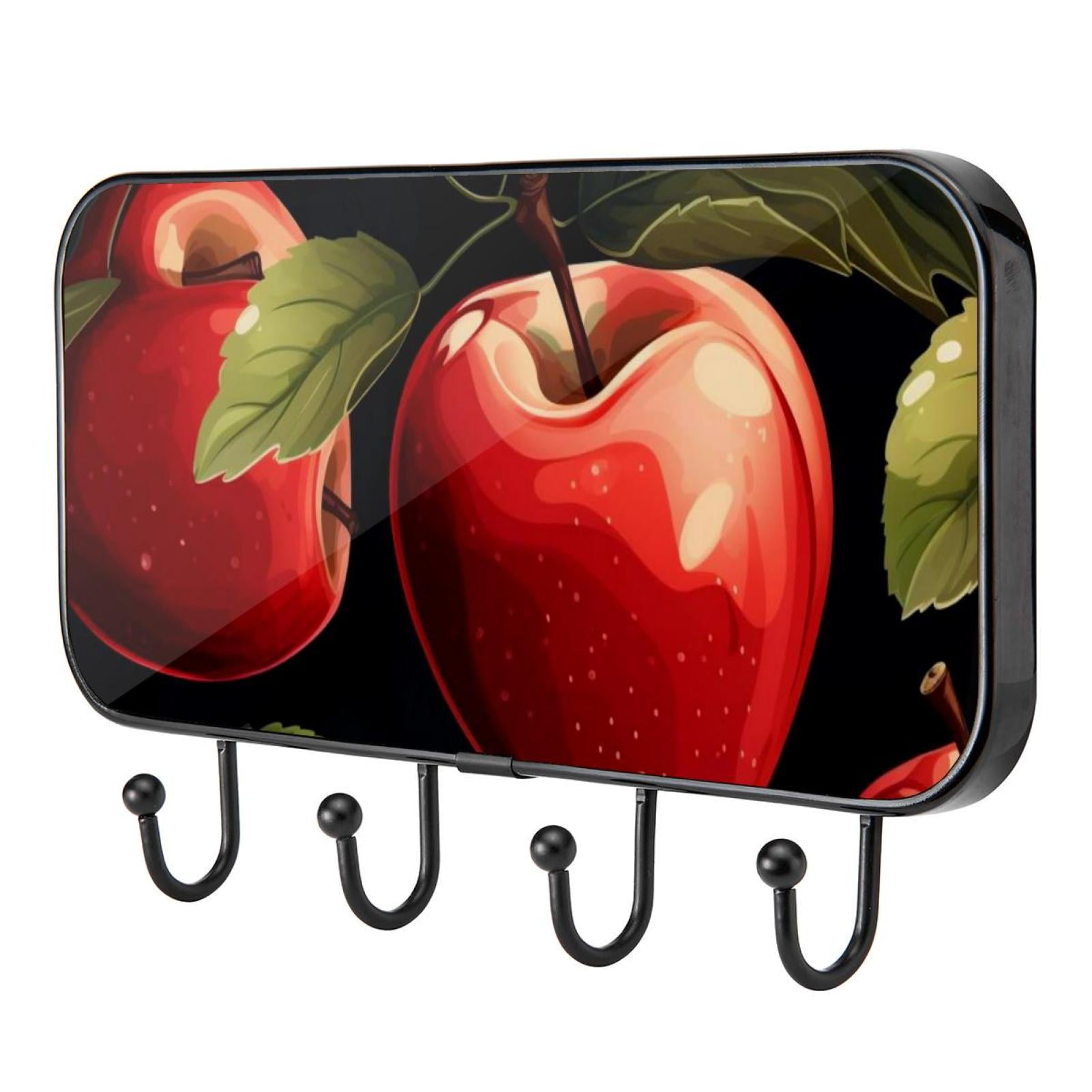 Apple Fruits Self Adhesive Towel Coat Wood Iron Hooks for Home Keys ...