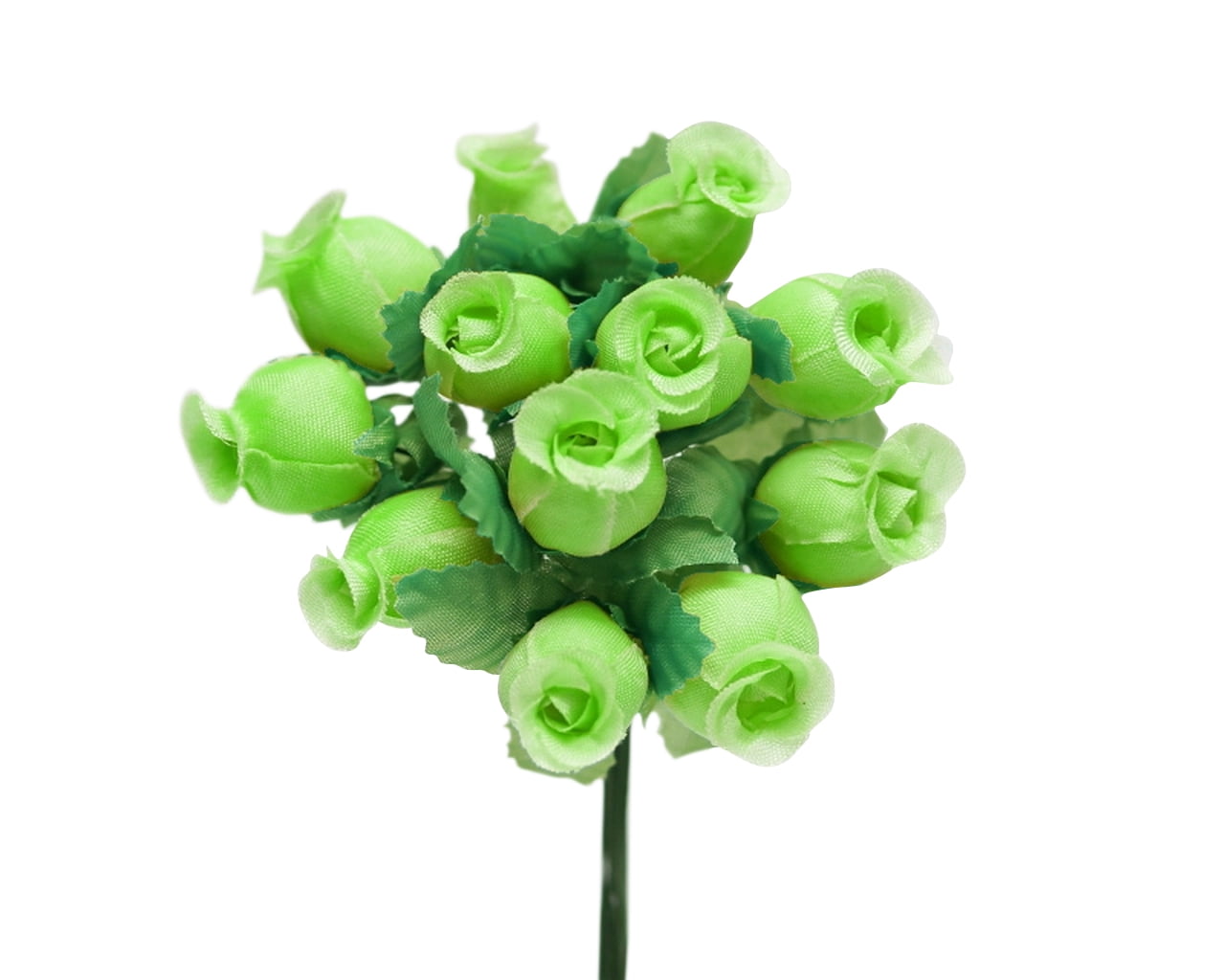 Apple Green Artificial Silk Flower Roses - 12 Mini Bouquets of 12 ...