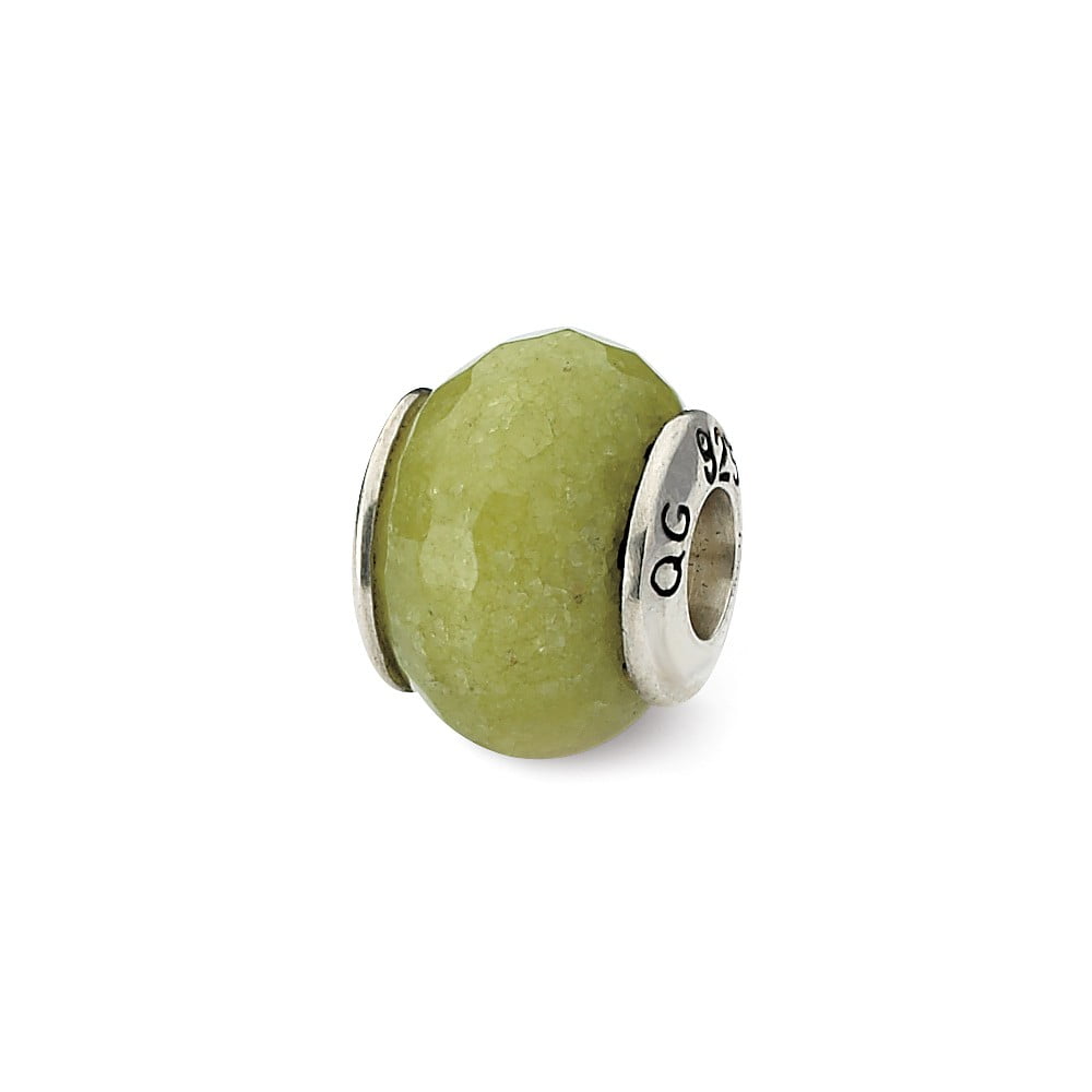 Apple Green Quartz Stone Bead & Sterling Silver Charm, 13mm - Walmart.com