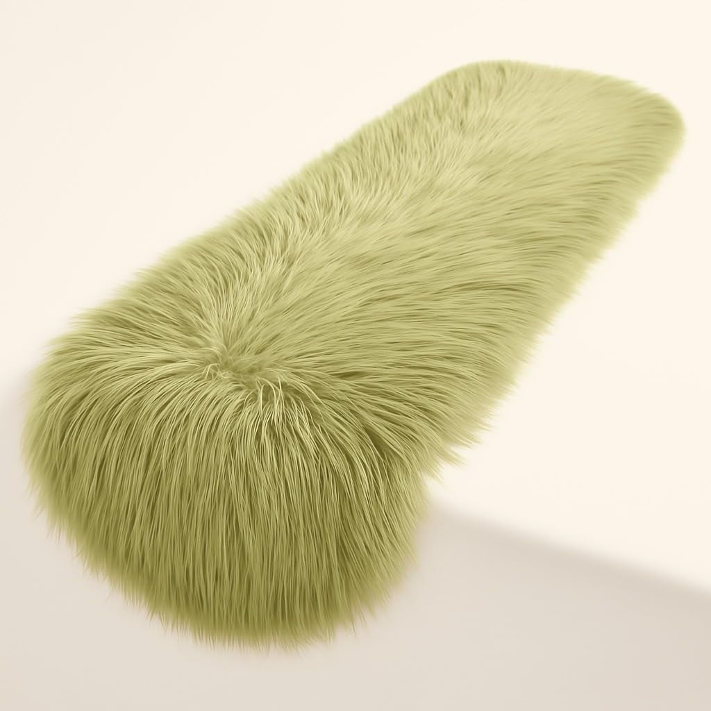 FabricLA Apple Green Table Runner | Faux Fur Table Runners | 18 X 60 ...