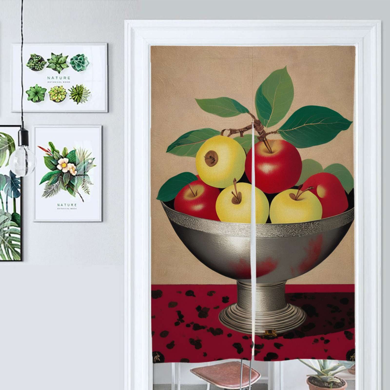 Apple Harvest Bowl Door Curtain Nordic Living Room DoorCurtain Porch ...