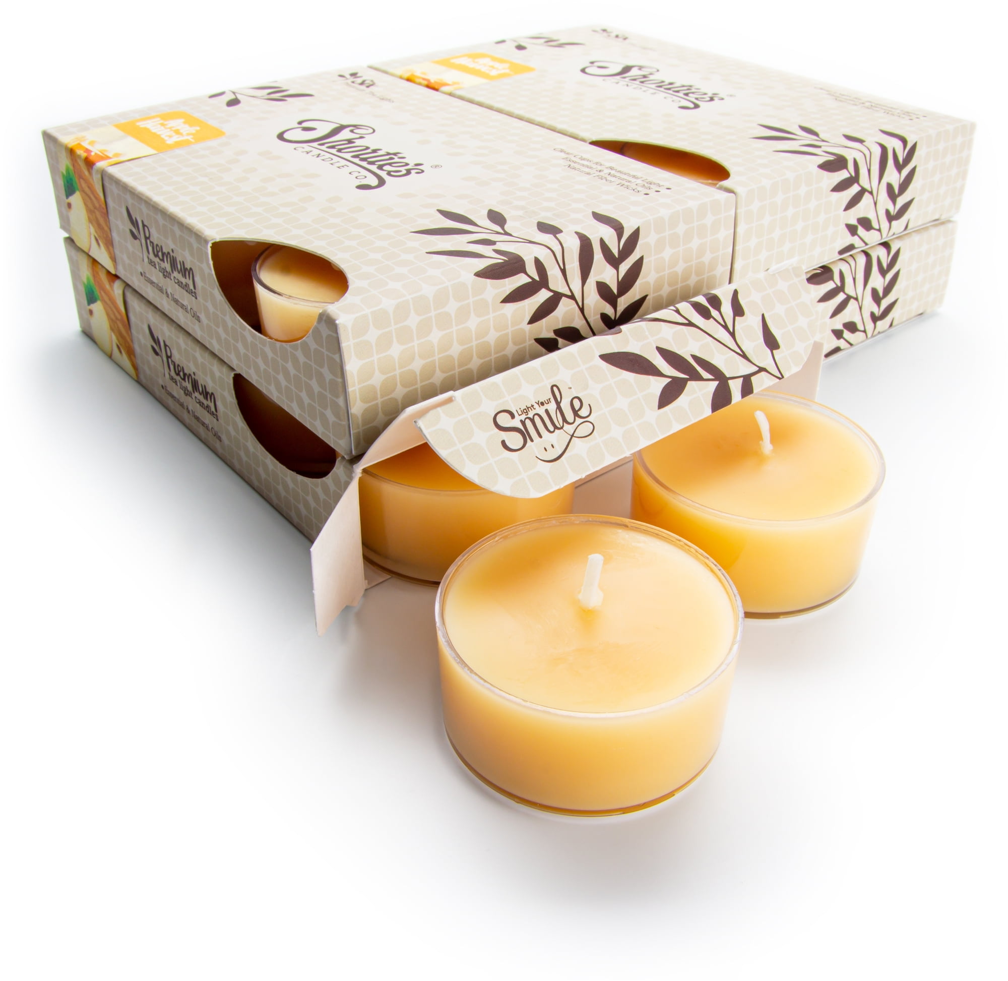 Apple Harvest Tealight Candles Bulk Pack - 24 Beige Premium Scented Tea ...
