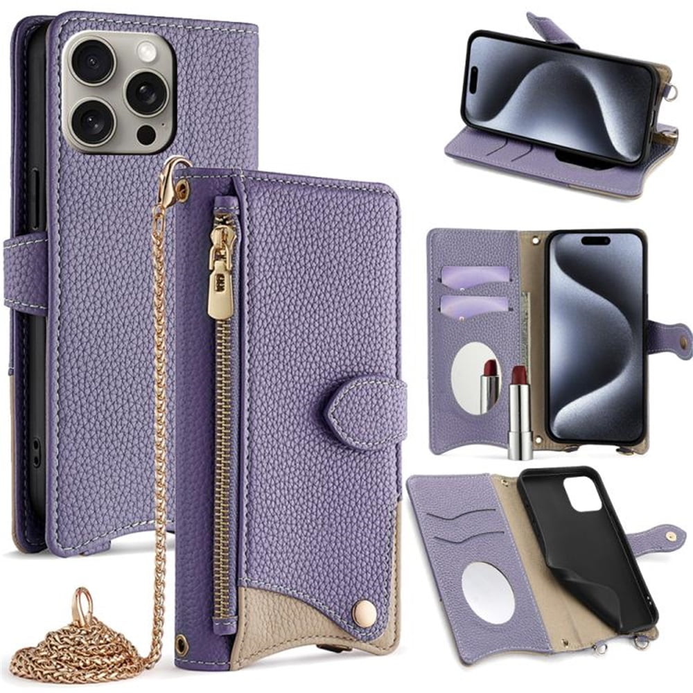 For Apple IPhone 16 Pro Max PU Leather Wallet Case Magnetic Flip Cover ...