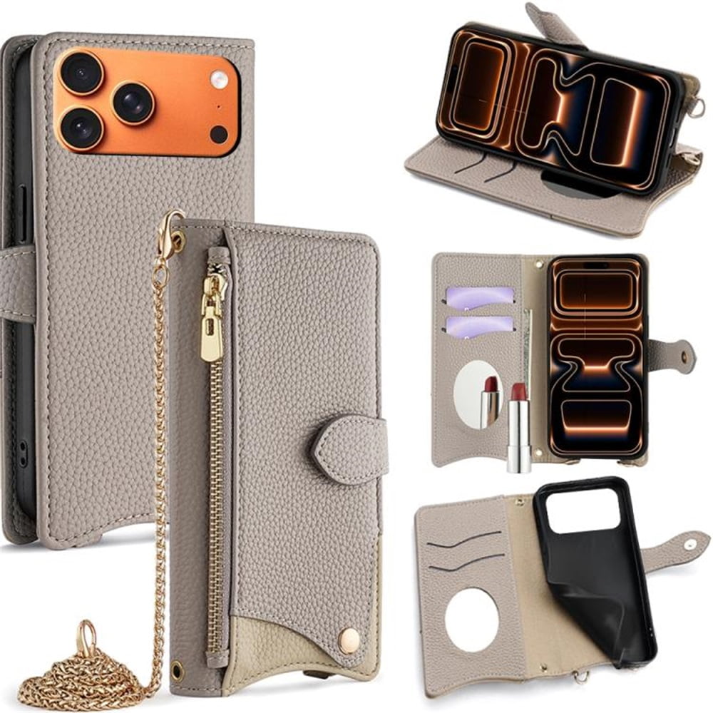 For Apple IPhone 17 Pro PU Leather Wallet Case Magnetic Flip Cover ...