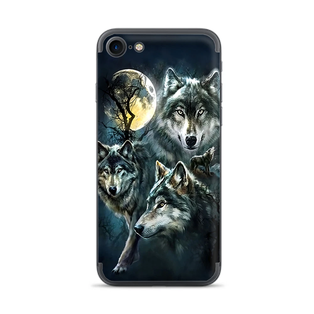 Apple Iphone 7 / 8 Skins Decal Wrap 3 Wolves Moonlight - Walmart.com