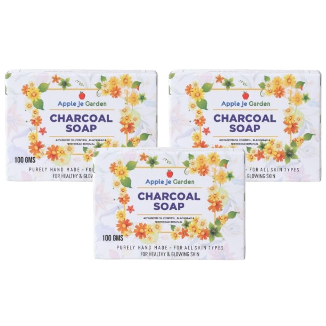 Apple Je Garden Charcoal Fairness Soap 100g Pack of 3 For Oil control ...