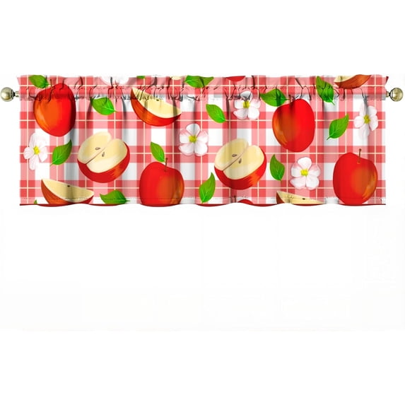 Apple Kitchen Valance Funny Small Window Drapes Over Sink Decor ...
