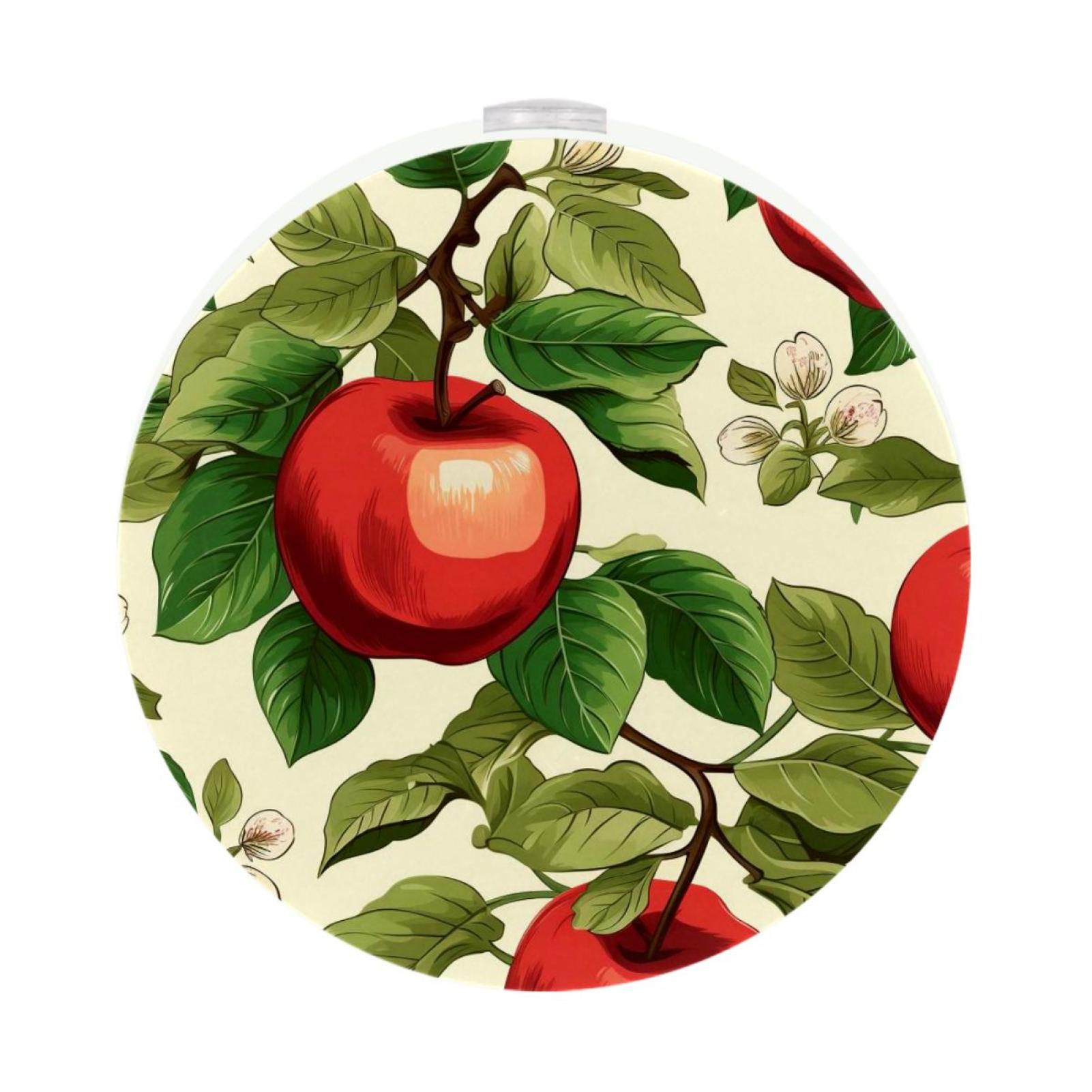 Apple LED Round Night Light-2PCS, Energy-Efficient Plug-in Ambient Lamp ...