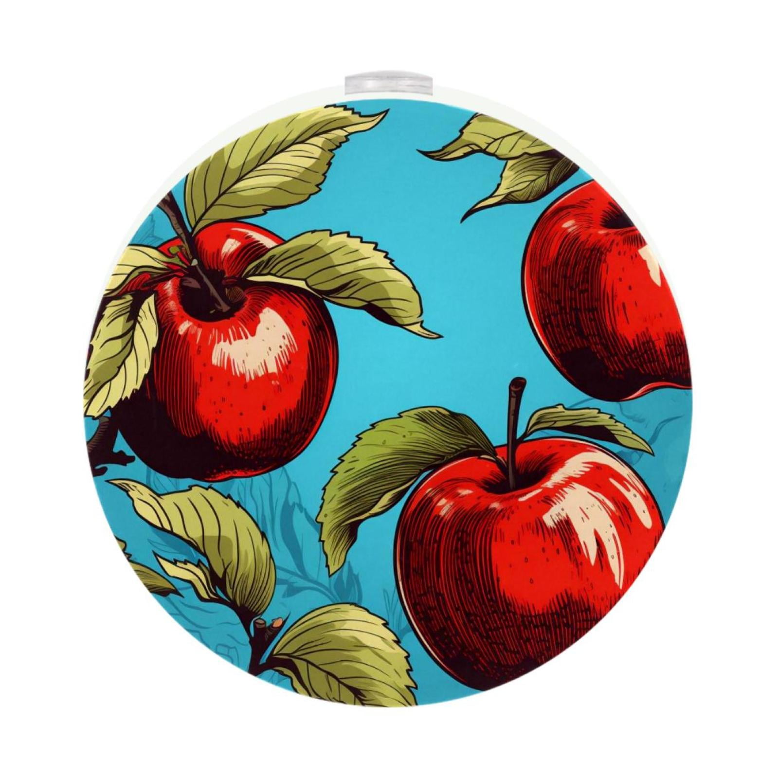 Apple LED Round Night Light-2PCS, Energy Efficient Plug-in Bedroom ...