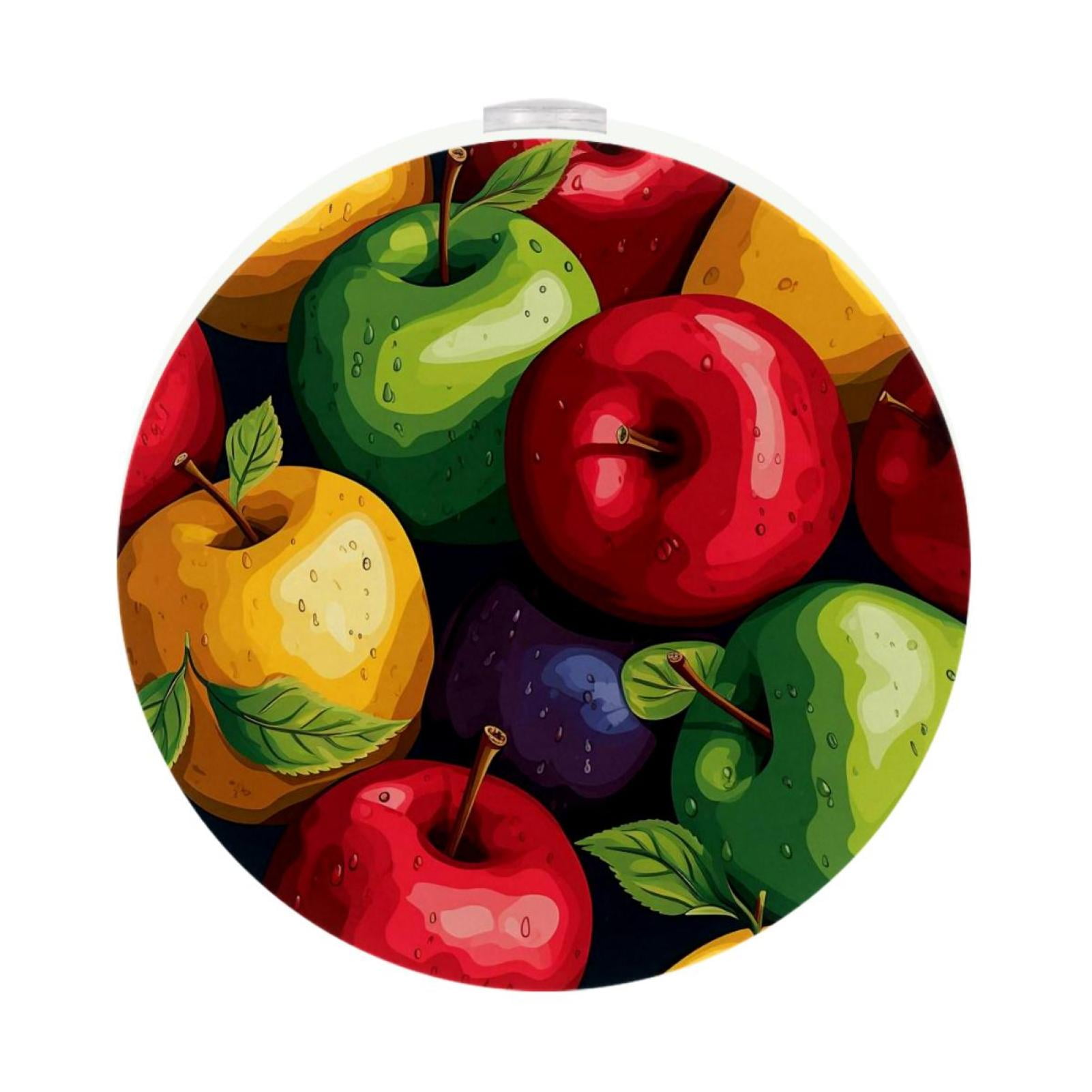 Apple LED Round Night Light-2PCS, Energy Efficient Plug-in Bedroom ...