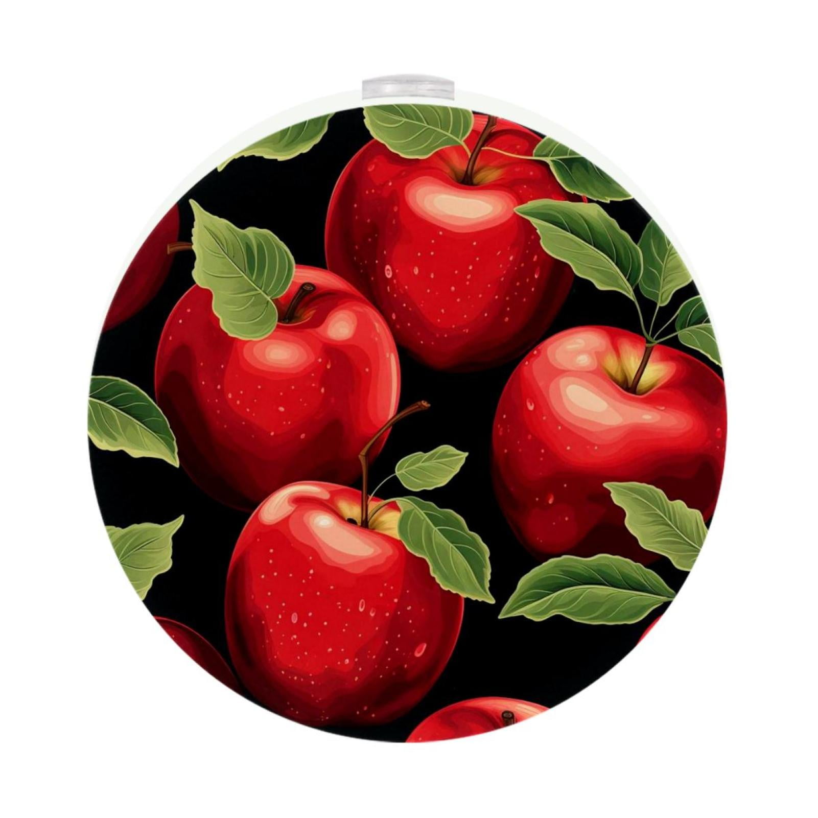 Apple LED Round Night Light-2PCS, Motion Sensor Plug-in Brightness ...