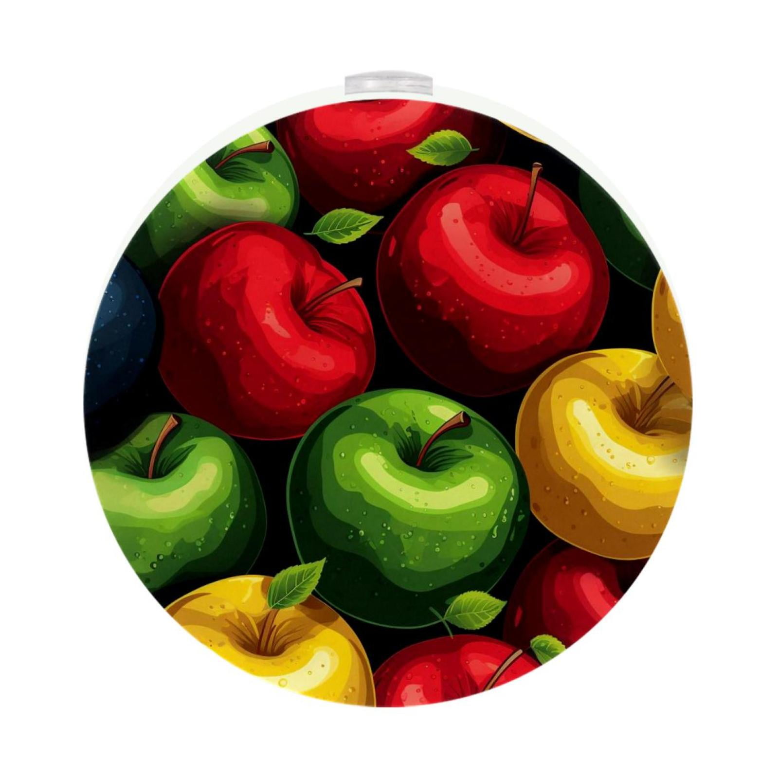 Apple LED Round Night Light-2pcs, Dimmable Plug-in Nightlight with Dusk ...