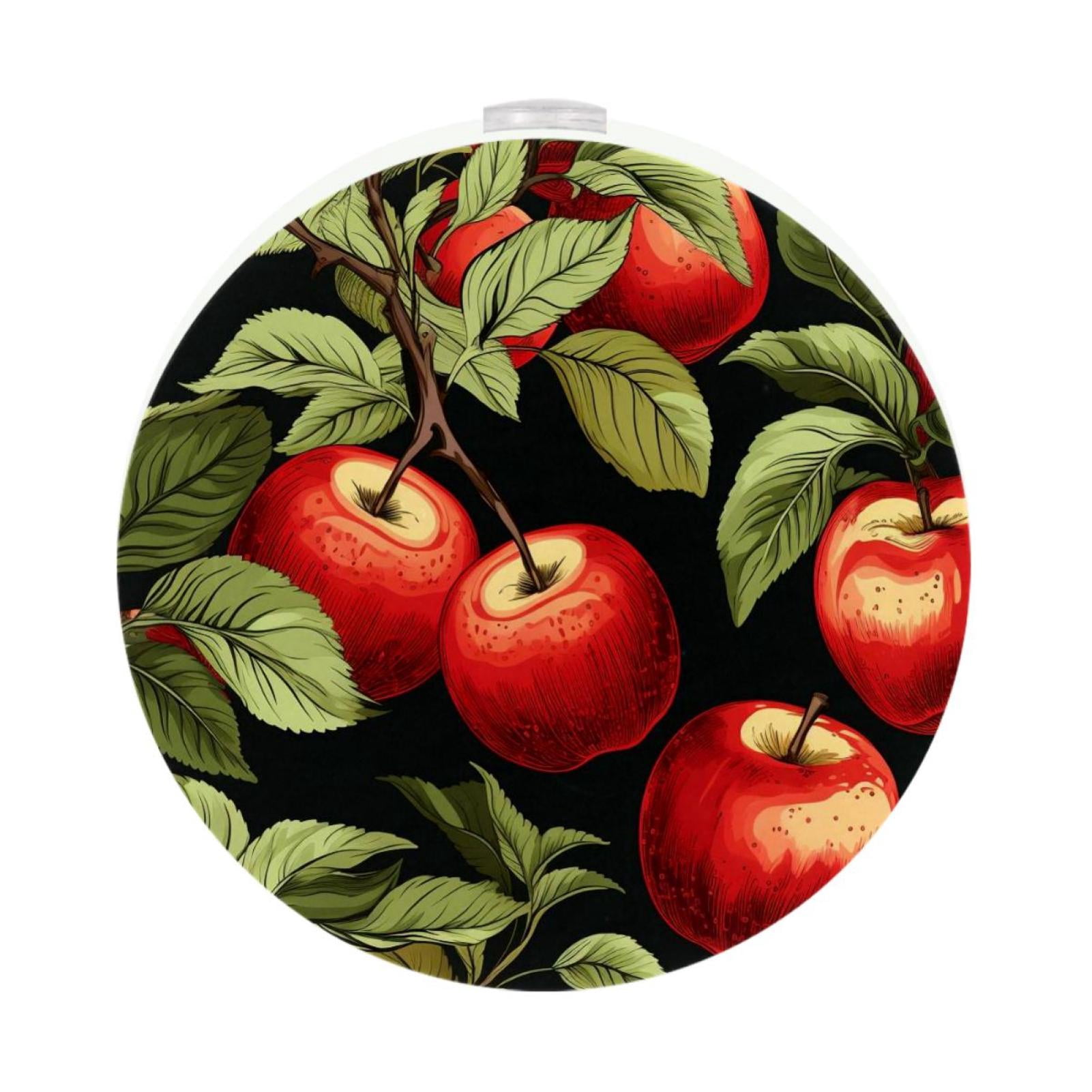 Apple LED Round Night Light- Set of 2, Portable Rechargeable Mini ...