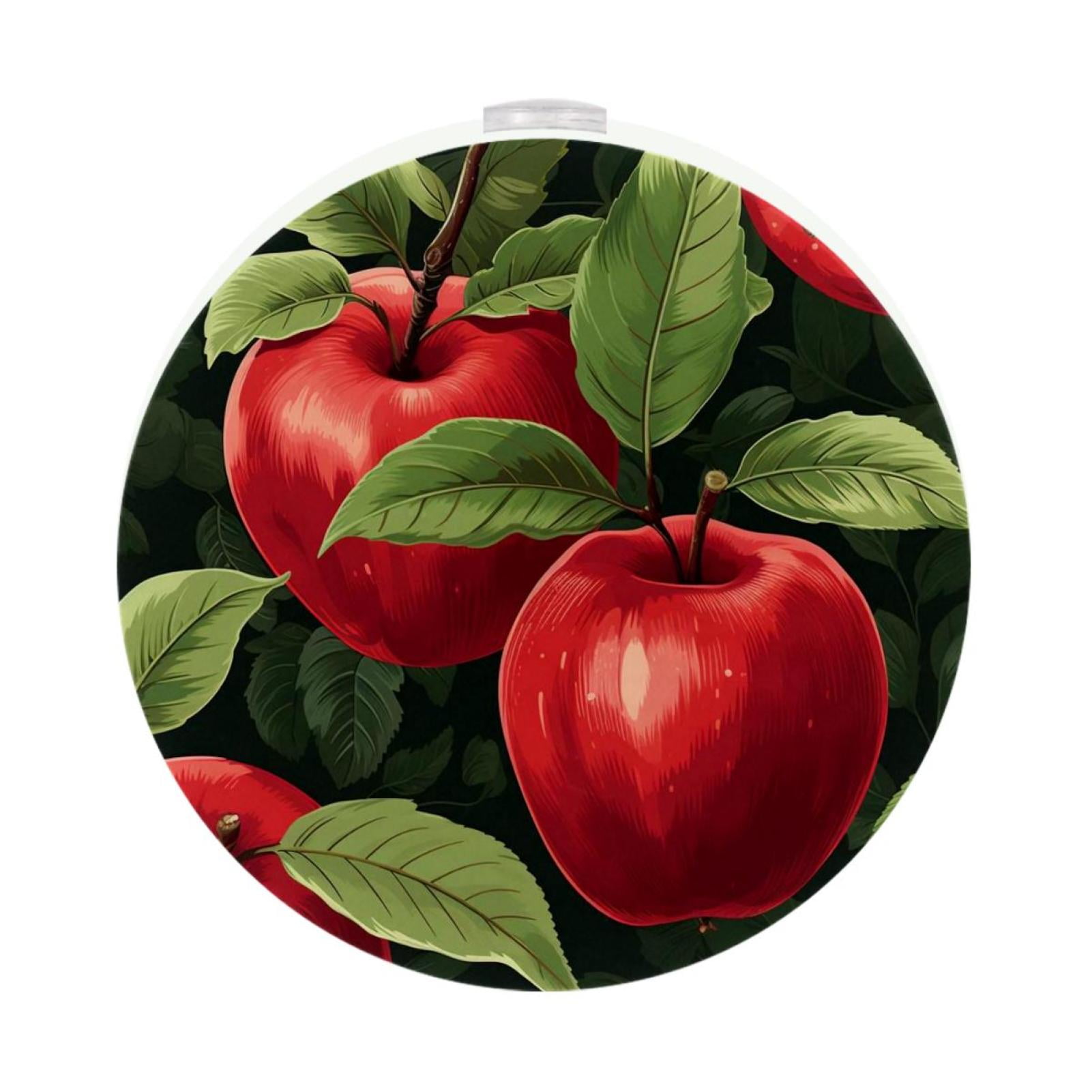 Apple Led Round Night Light-2pcs Set, Battery Powered Mini Portable ...