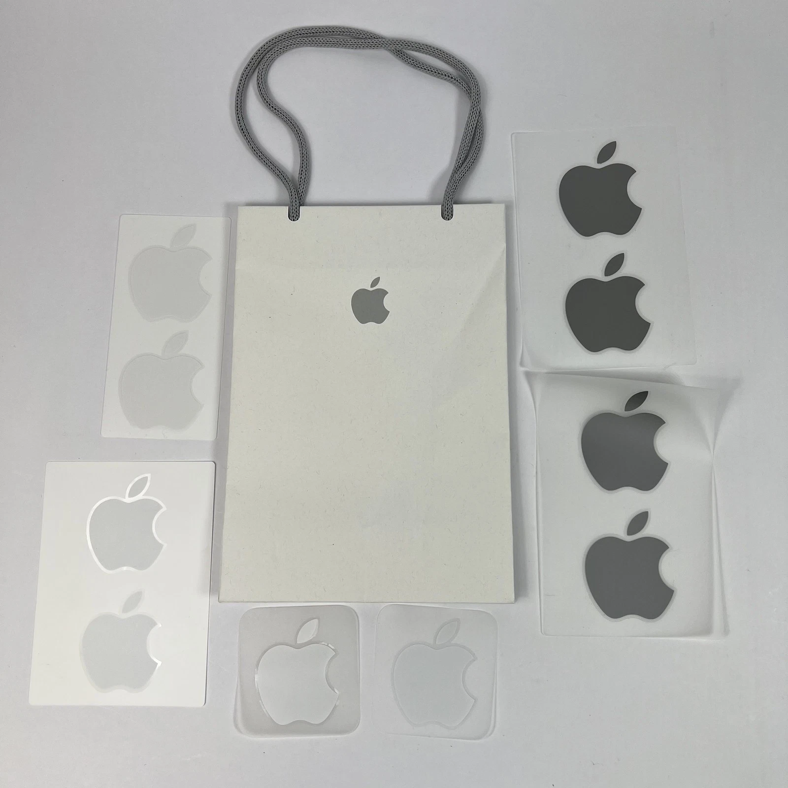 Apple Logo Stickers Bundle Decals White Silver Gray 10 Stickers W/ Gift ...