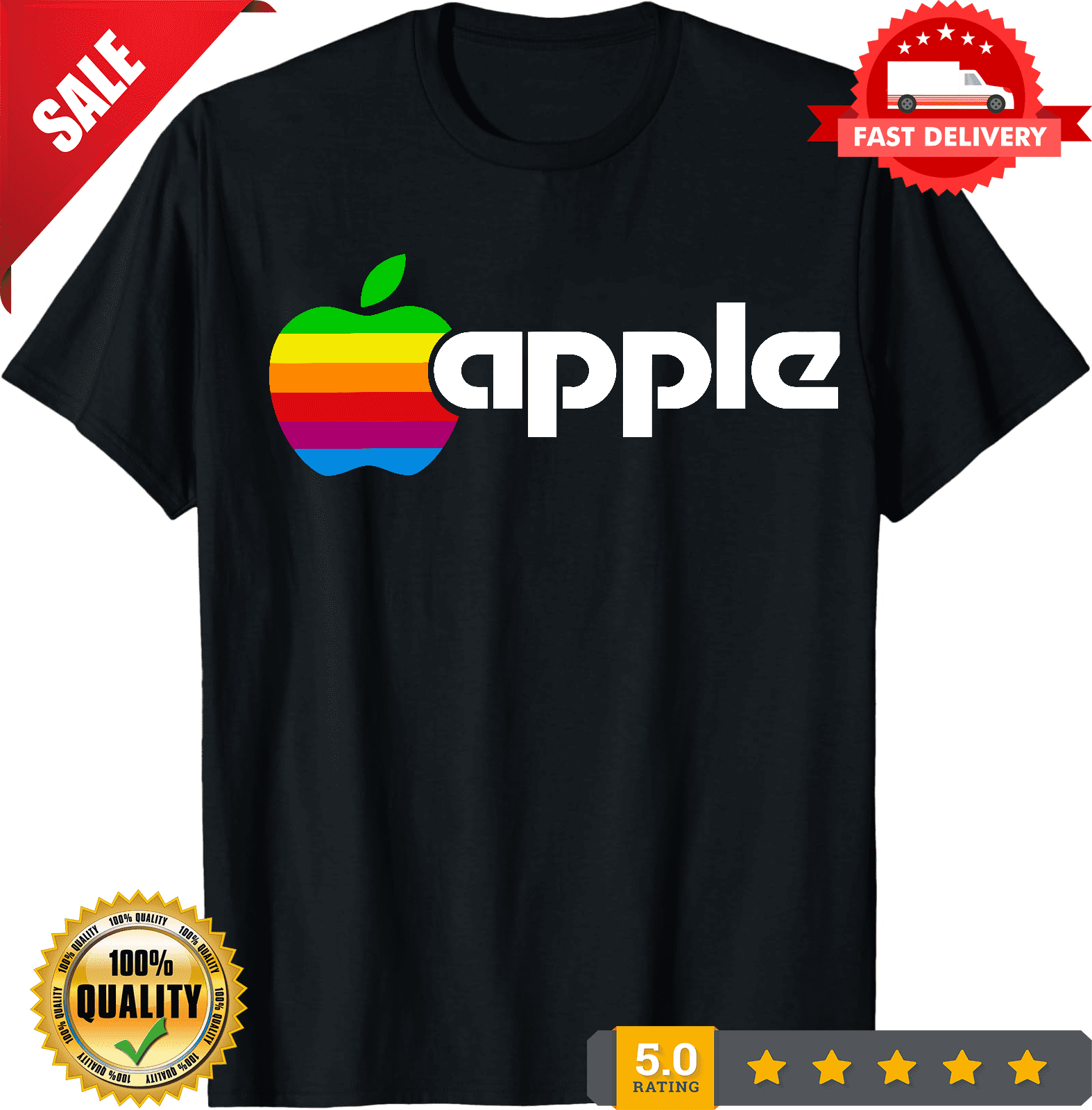 Apple Logo Tshirt Retro Gaming Unisex Heavy Cotton Tee, LIMITED EDITION ...