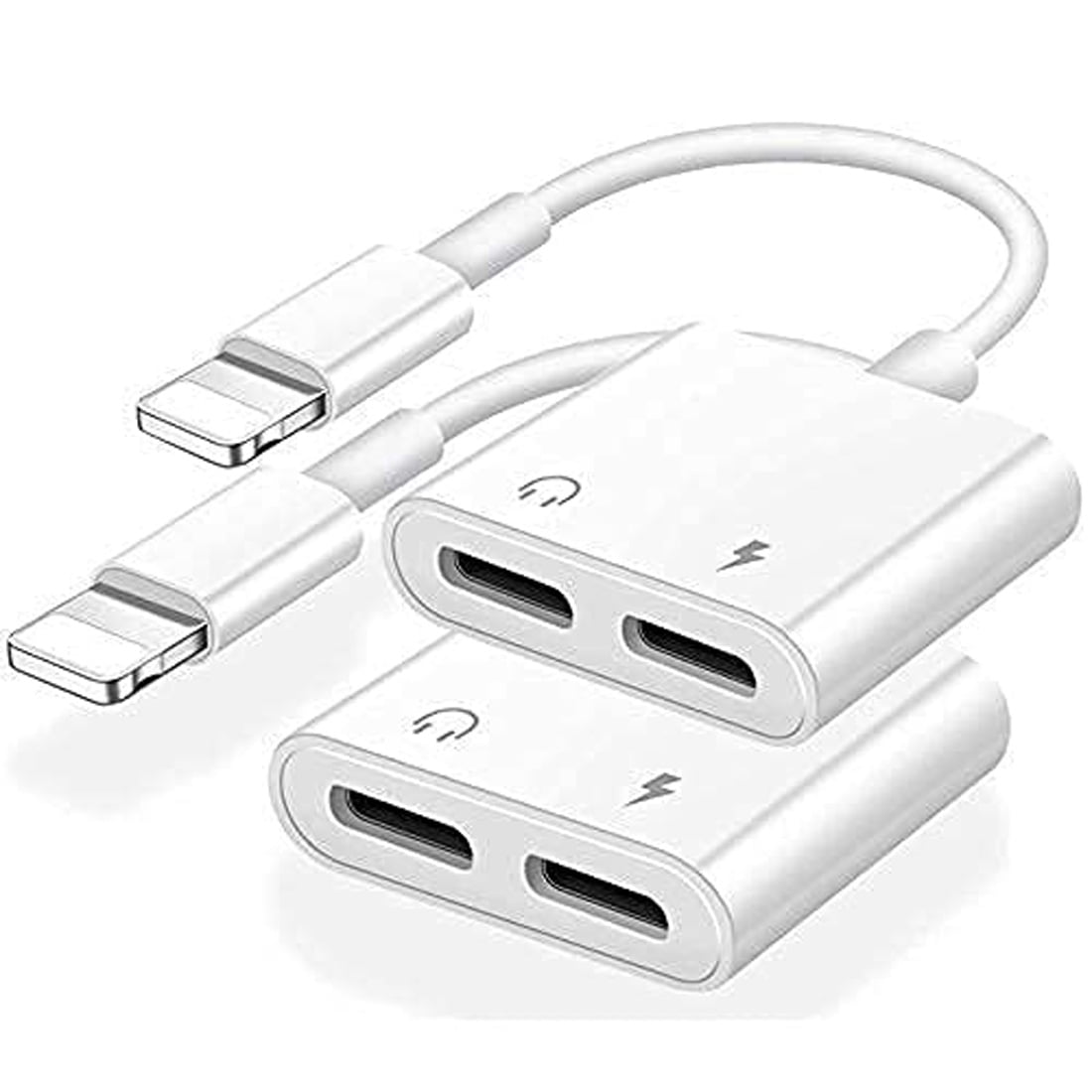 Apple MFi Certified Dual Lightning Adapter, Phone Jack for iPhone 13/12 ...