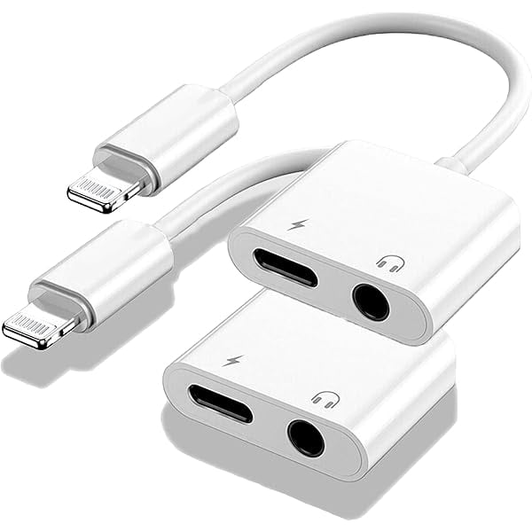Apple MFi Certified 2 Pack Lightning to 3.5mm Headphones Jack Adapter for iPhone Dongle 2 in 1 ...