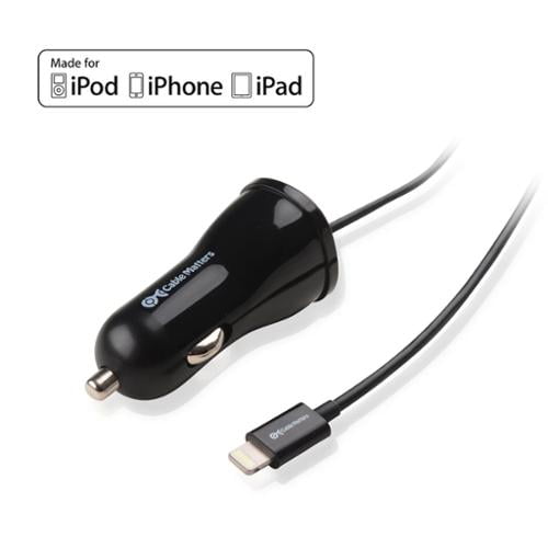 [Apple MFi Certified] Cable Matters 12W 2.4A Car Charger with Built-In ...
