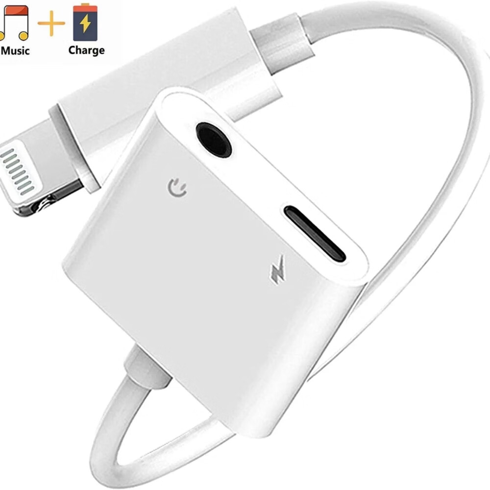 [Apple MFi Certified]Lightning to 3.5 mm Headphone Adapter Dual Ports ...
