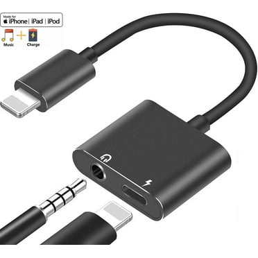 Dual 2in1 Lightning Adapter iPhone 7 8 X Headphone Charging Jack Audio ...