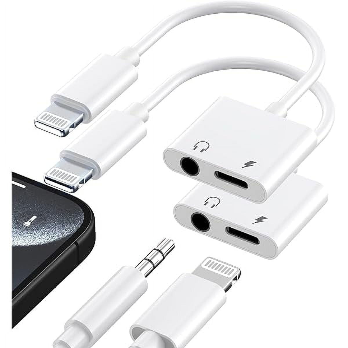 [Apple MFi Certified] iPhone Headphone Adapter, 2 in 1 Lightning to 3.5 mm Headphone Jack Aux ...