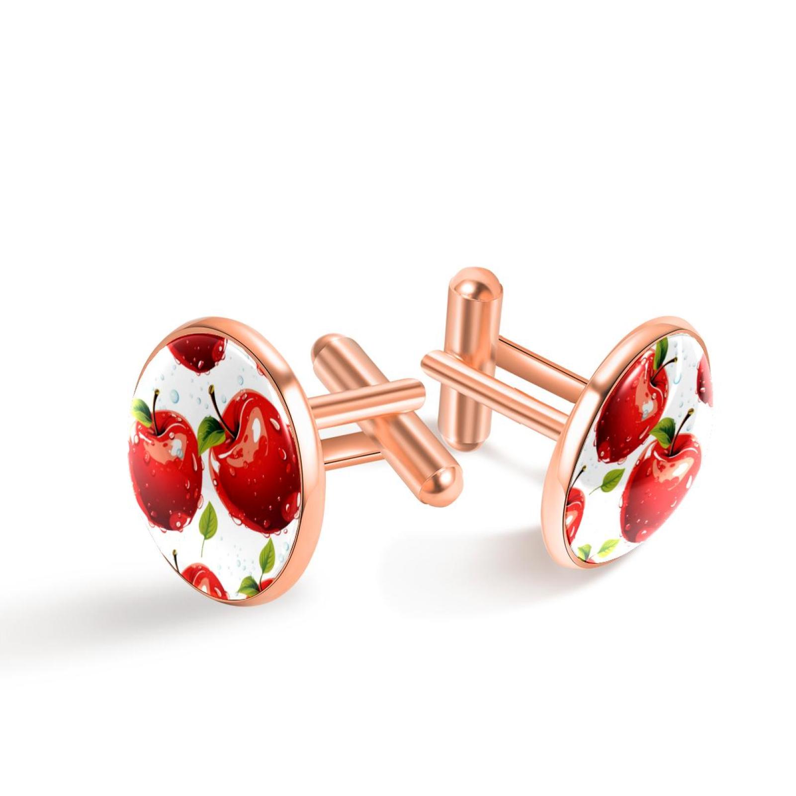 Apple Men's Stainless Steel Cufflink Set for Formal Attire, Made of ...