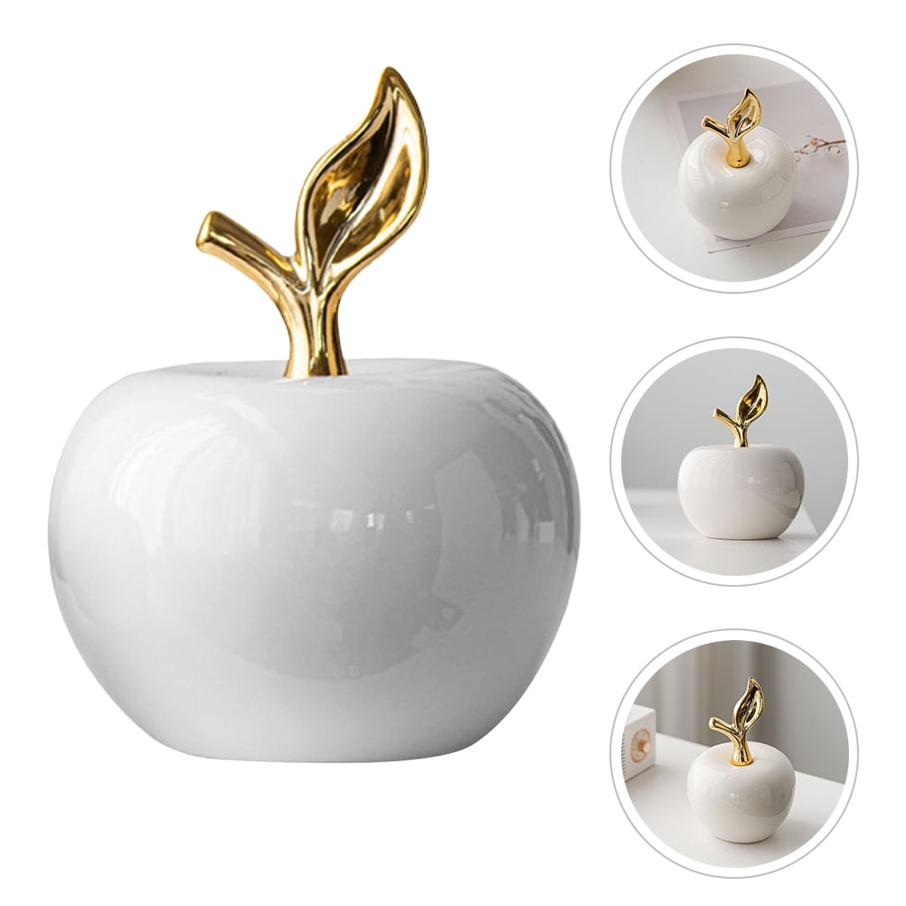 SEWCHICS Porcelain Apple Decorative Figurine Art Lovers Gift Giving 5.9 ...