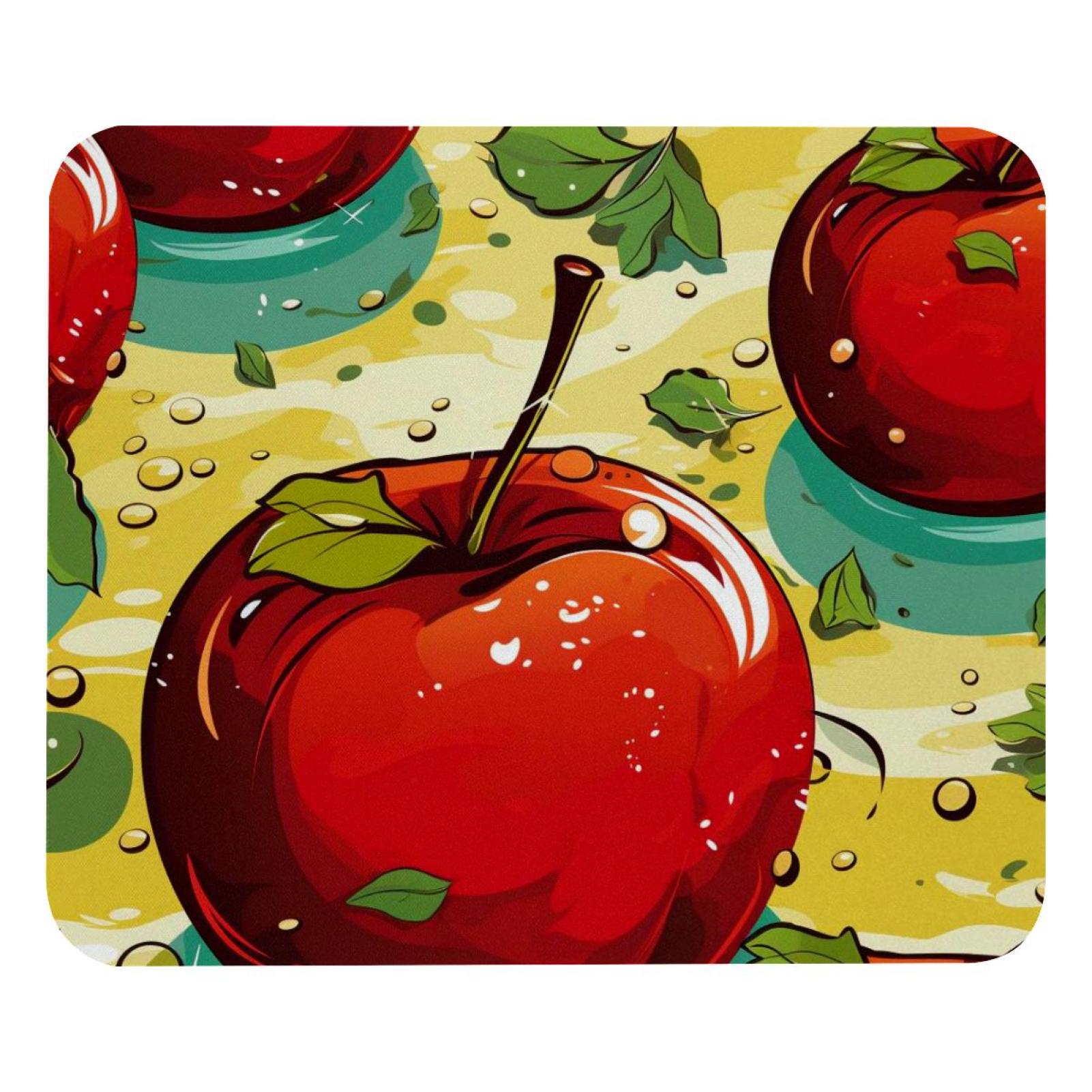 Apple Mouse Pad , Soft Cute Computer Mouse Mat with Rubber Base, Easy ...