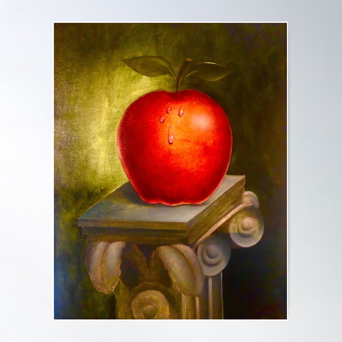 Apple On A Pedestal Poster Wall Art, Modern Wall Decor For Living Room ...