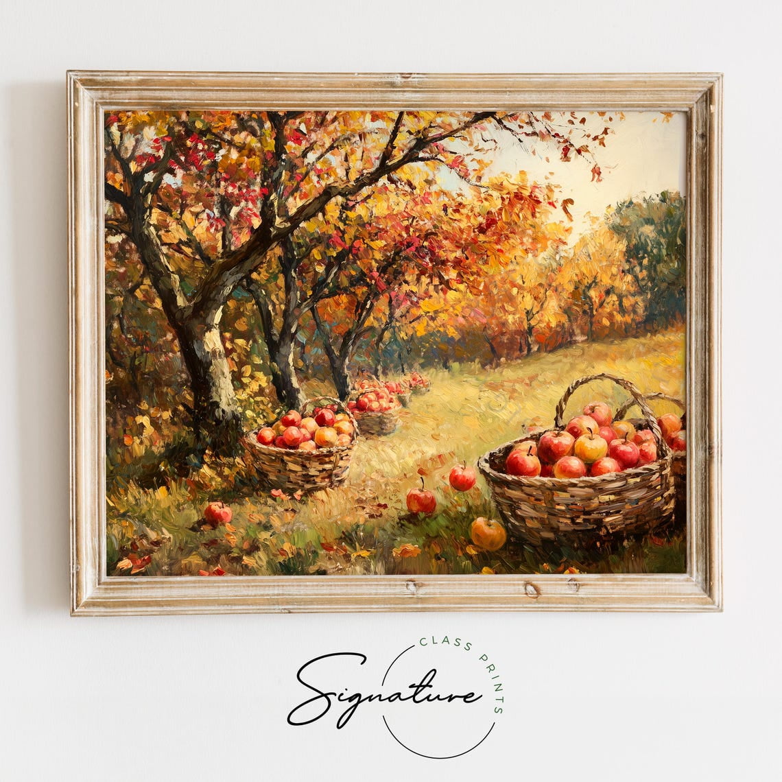 Apple Orchard After Harvest, Rustic Autumn Farm Artwork, Fall Harvest ...