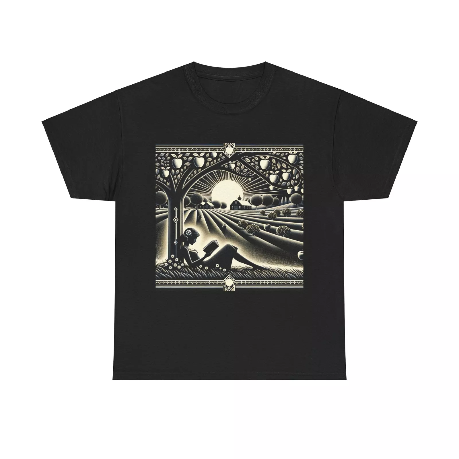 Apple Orchard Nostalgia Book Read Retro Style Tee - Walmart.com