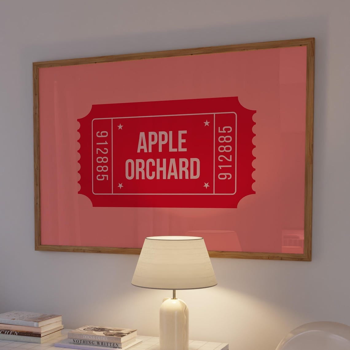 Apple Orchard Print Trendy Autumn Wall Art Ticket Stub Print Fall ...