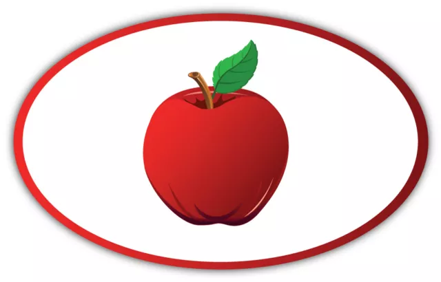 Apple Oval Car Sticker Phone Decal Water Bottle Stickers Car Decals ...