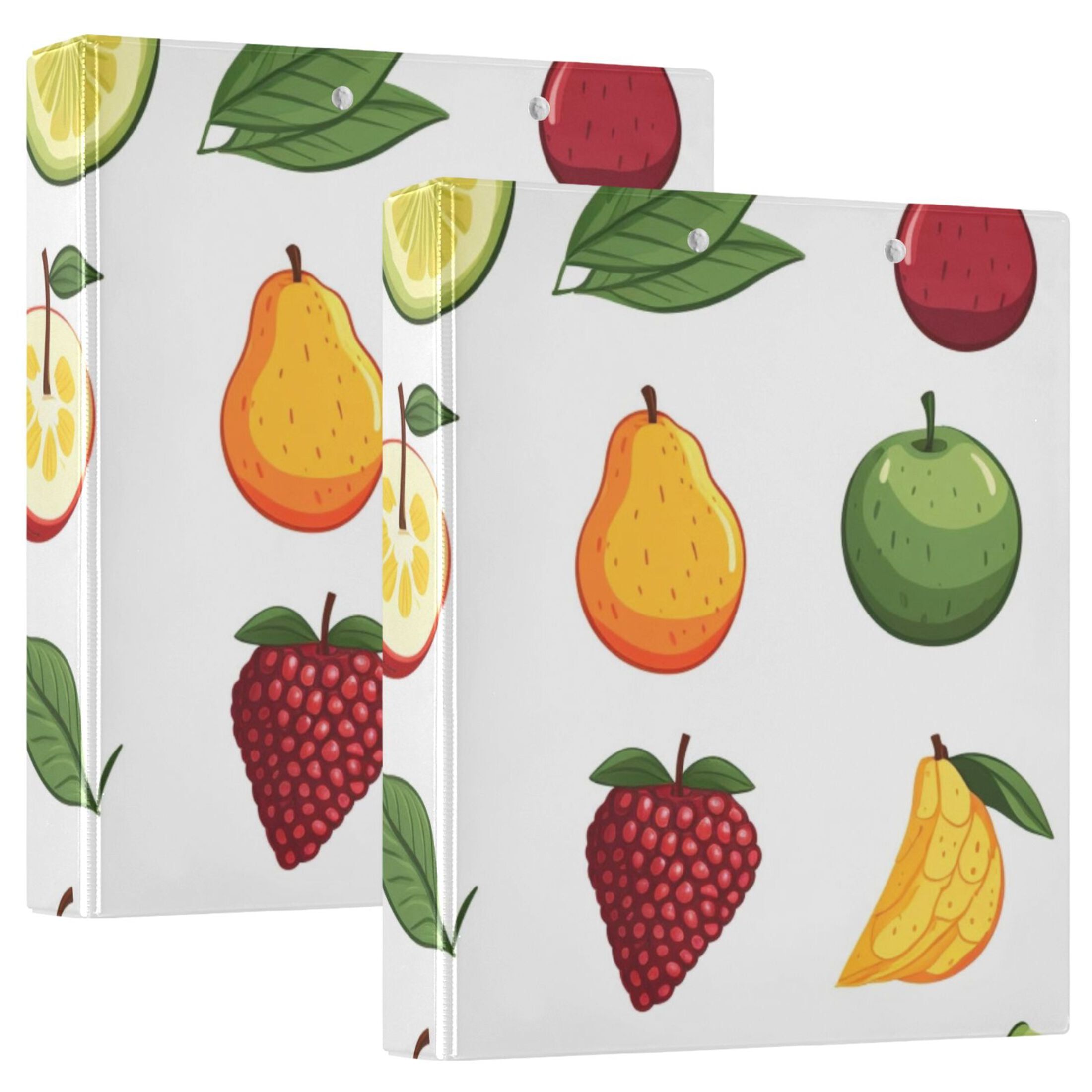 Apple Pear Banana Lime Grape 3 Ring Hardcover Binders 1.5" Round Rings ...