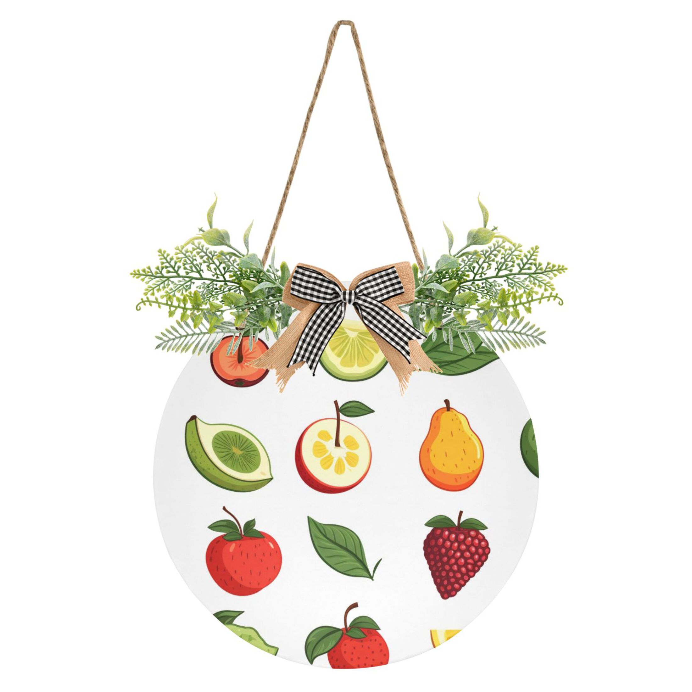 Apple Pear Banana Lime Grape Welcome Front Door Sign Round 12 inch ...