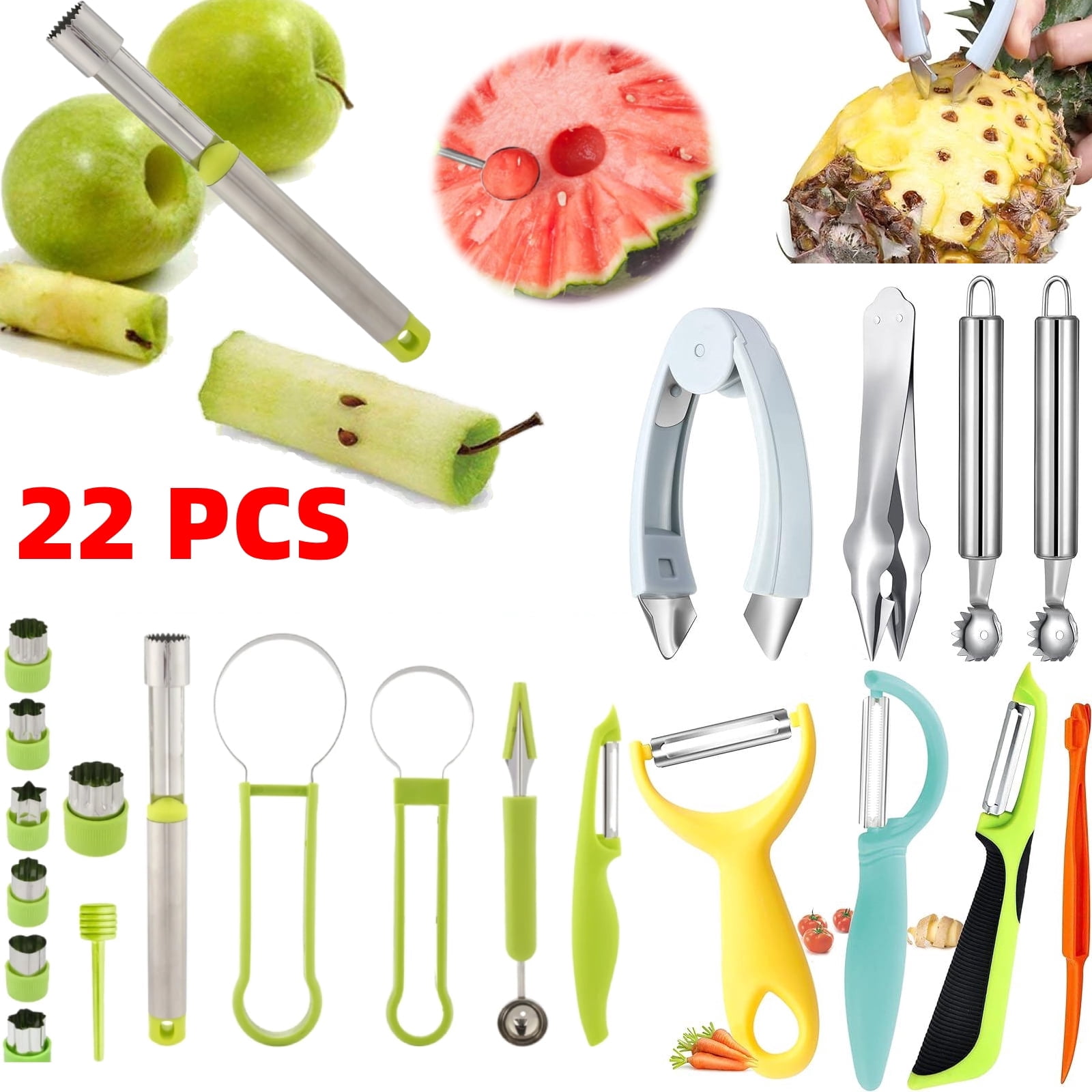 Apple Peeler Corer Strawberry Huller Vegetable Fruit Cutter Melon ...