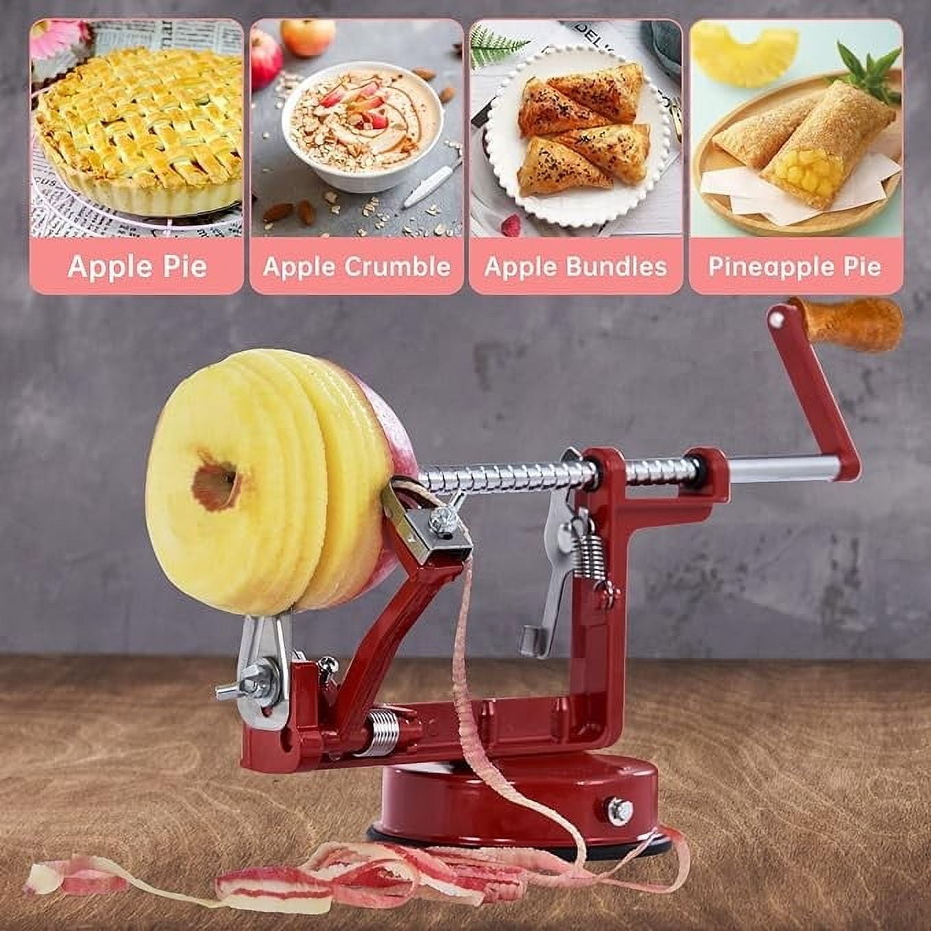 Apple Peeler Slicer Corer Manual Hand Crank | Stainless Steel Blades ...