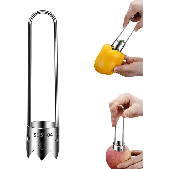 Apple Pepper Corer Tool:Stainless Steel Pepper Corer Seed Remover Tool ...