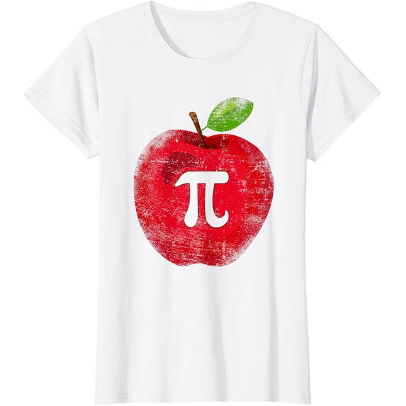 Apple Pi Day Math Lover Teacher Student 3.14 Nice Ladies' Crewneck T ...