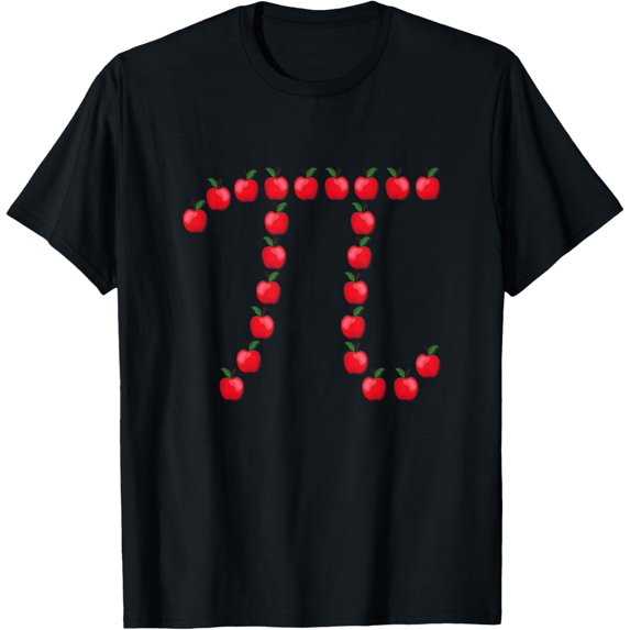 Apple Pi Symbol Funny Math Design for Pi Day pie pun T-Shirt100%Cotton ...