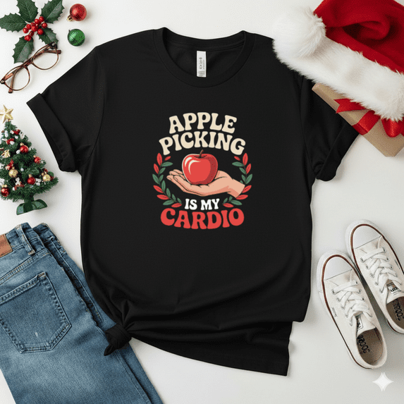 Apple Picking Is My Cardio Funny Autumn Fitness Unisex T-Shirt, S-5XL ...