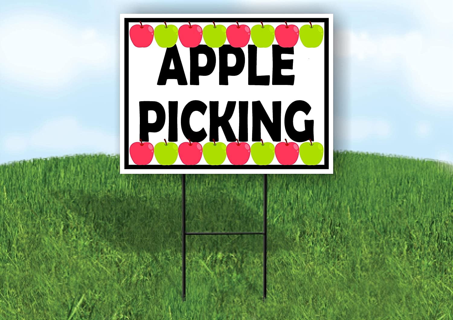 Apple Picking Row Apples Yard Sign Road Sign With Stand - Walmart.com