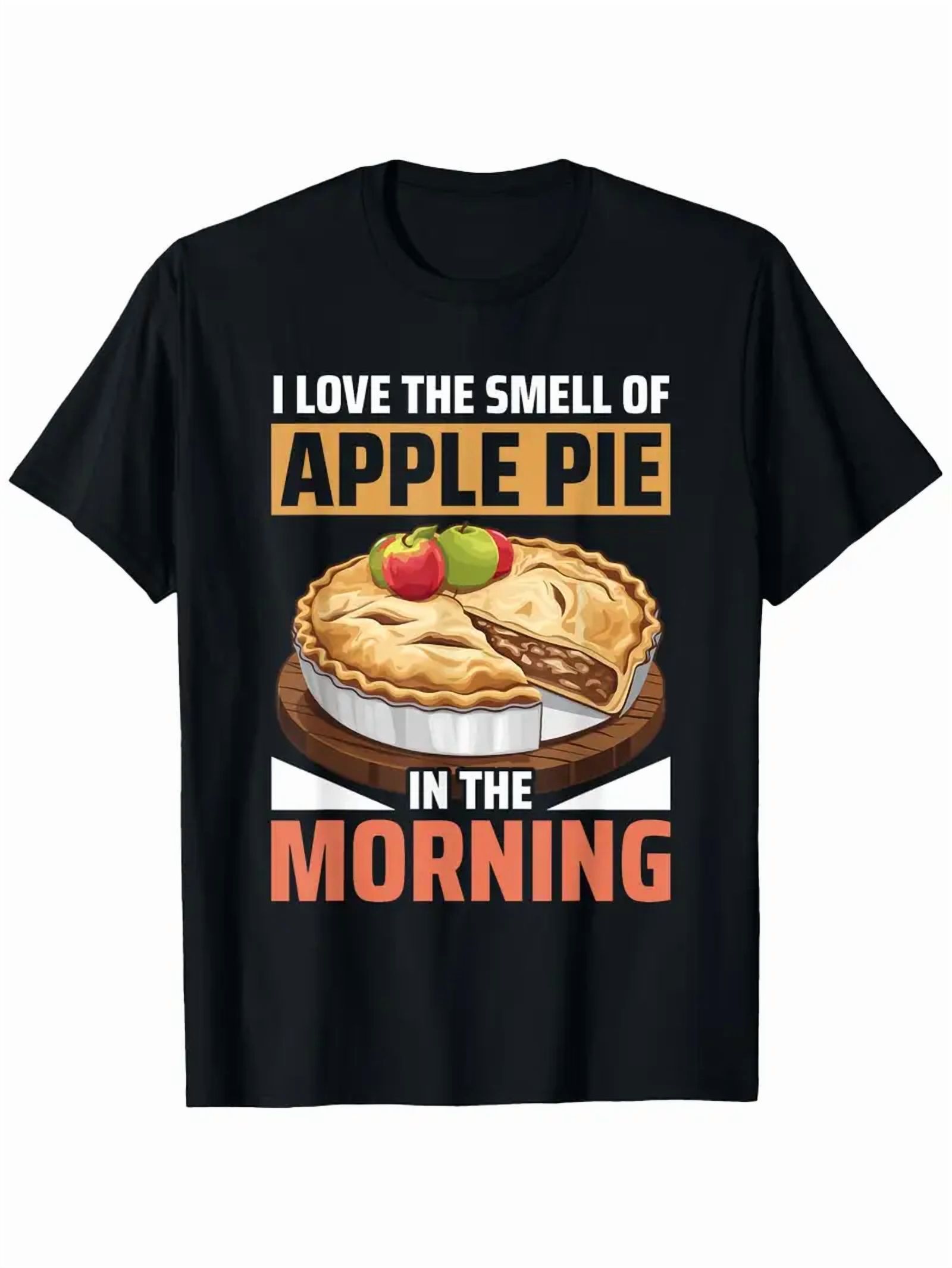 Apple Pie Food T-Shirt Vibrant Fast Food Lover Chef Printed Crew Neck ...