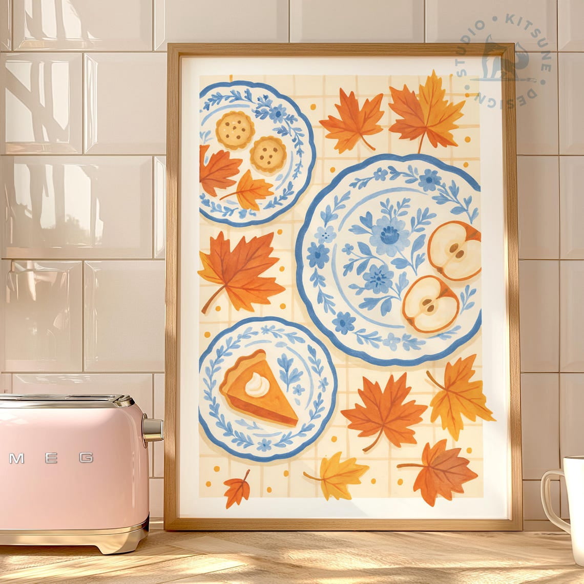 Apple Pie Giclee Fall Harvest Kitchen Wall Art, Unframed Paper Print ...